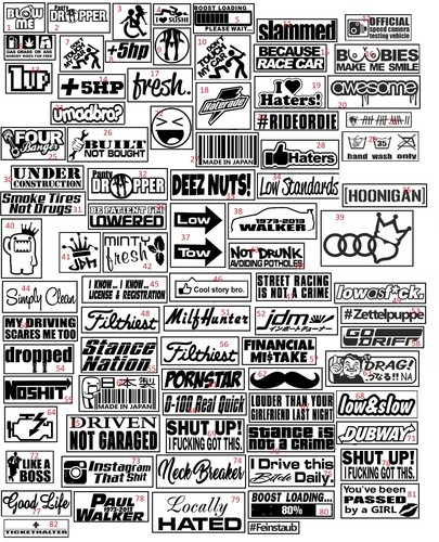 5 Aufkleber JDM Set Auto Aufkleber Tuning Sticker OEM Hoonigan static ...