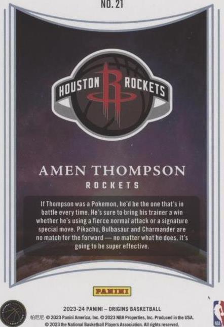 2023-24 Panini Origins - Amen Thompson #21 | eBay