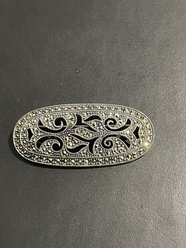 Vintage Judith Jack Sterling Silver Marcasite Brooch Pin Art Deco ...