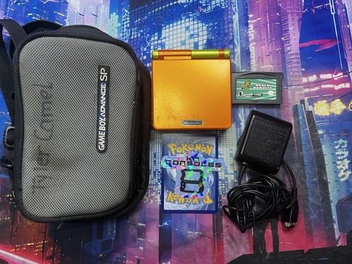 Nintendo Gameboy Advance SP Green Orange Limited Edition Shrek W Case ...
