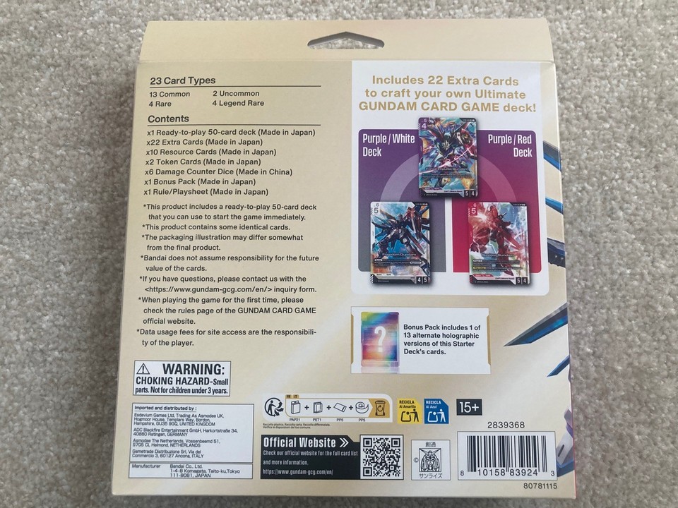 Gundam TCG Destiny Ignition Ultimate Deck With Promo pack Inside ST09 ...