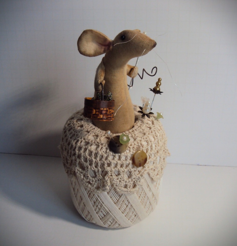 primitive farmhouse folk art handmade cloth house mouse doll mice ...