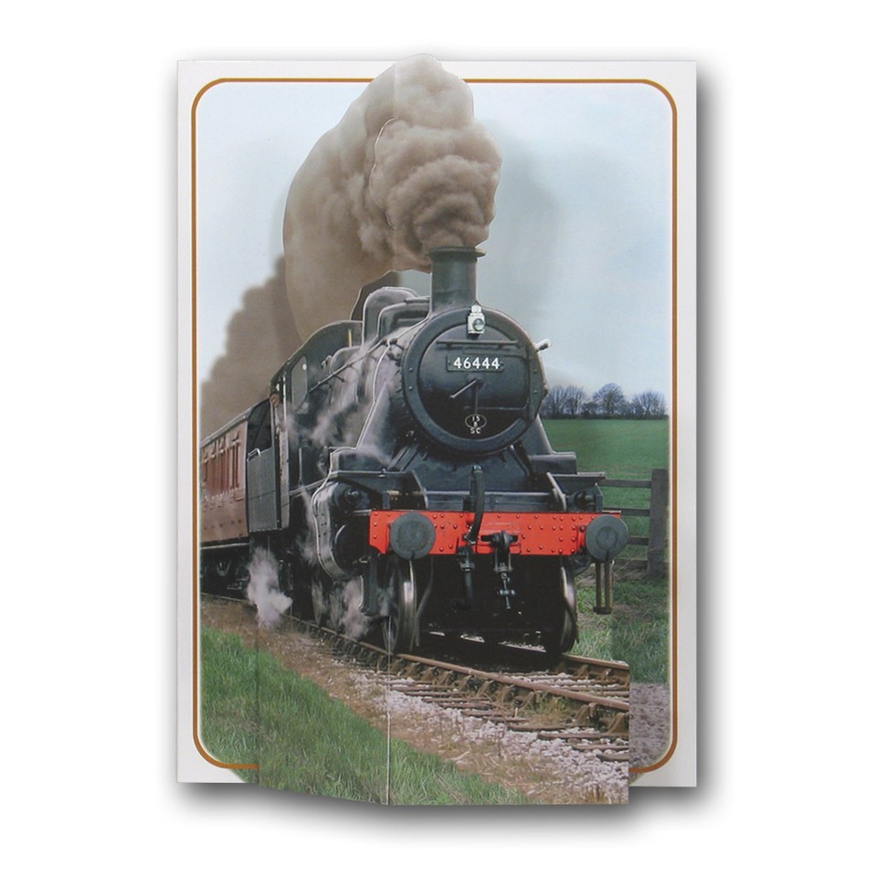 Pictoria Press 3D Pop Up Greeting Card Steam Engine Train Railway Happy ...
