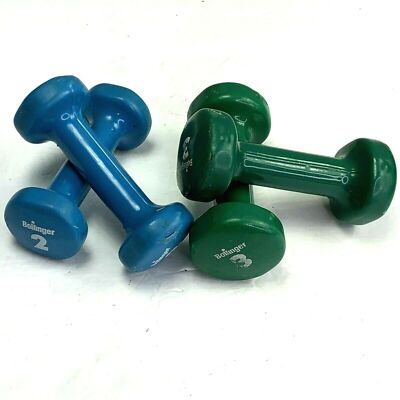 Bollinger Hand Weights Set of 4 Two and Three Pound lb Coated Workout ...