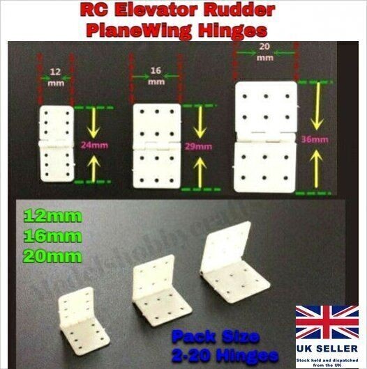2-20x Elevator Rudder Wing Hinge RC Aero Air Plane Glider Boat Sail Pin ...