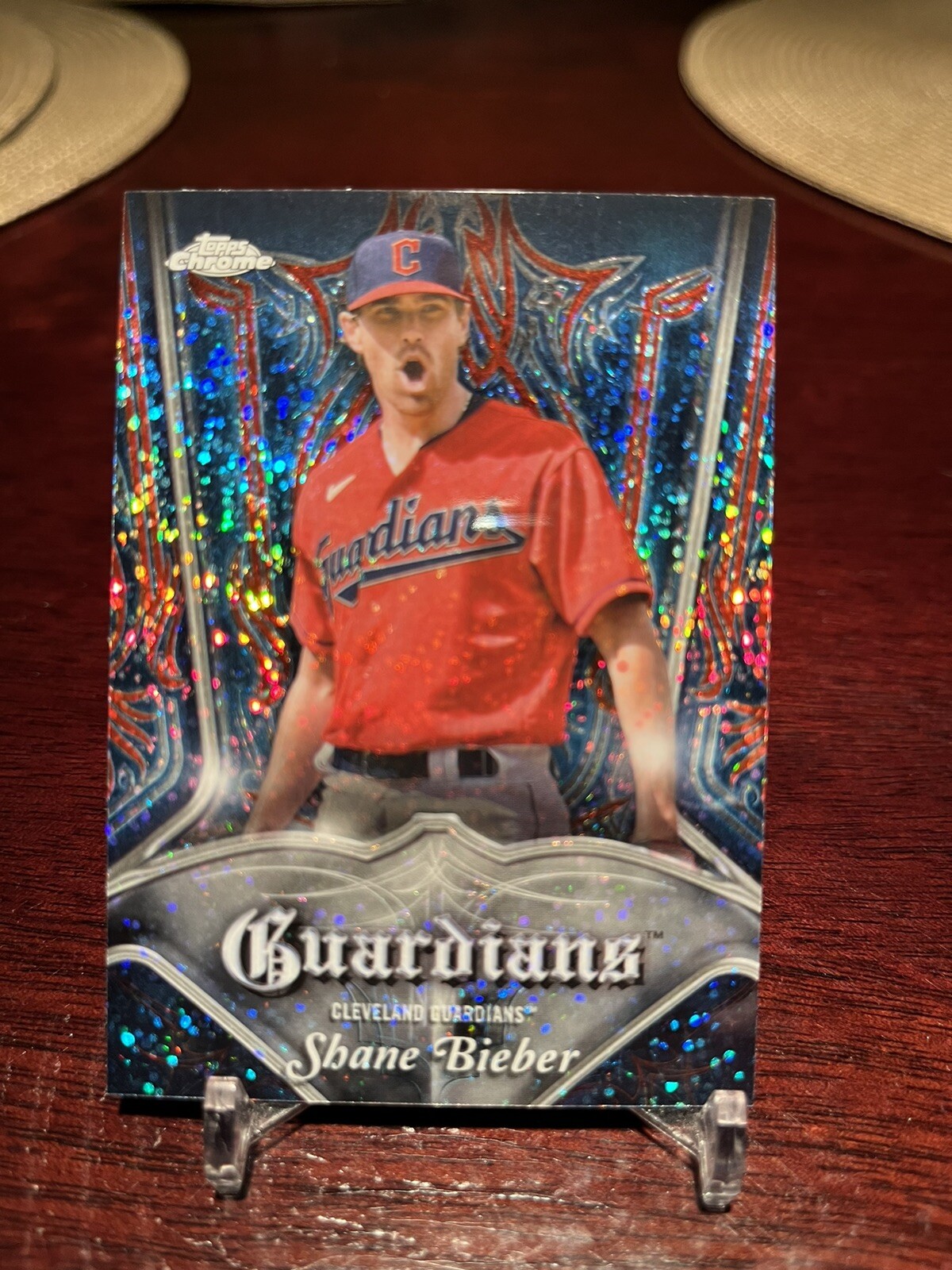 2022 Topps Chrome Shane Bieber #P-24 Pinstripes Refractor Cleveland ...