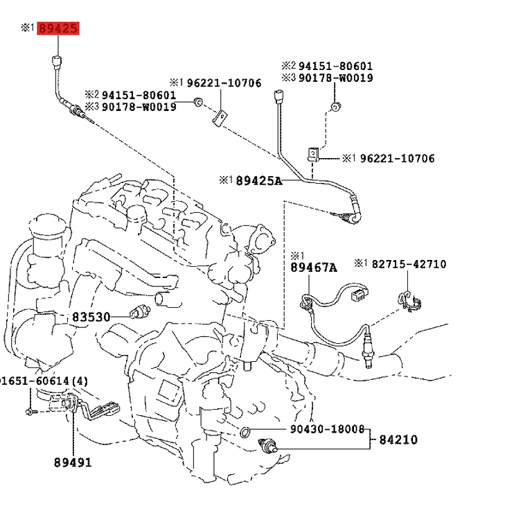 GENUINE TOYOTA EXHAUST GAS TEMPERATURE LAMBA SENSOR FITS RAV4 + MORE ...