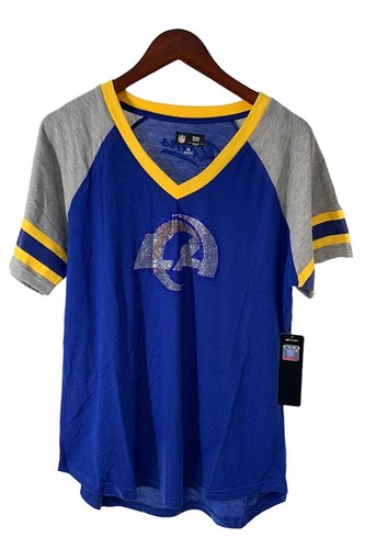 NFL Team Women's V-Neck Bling Tee Rams | eBay