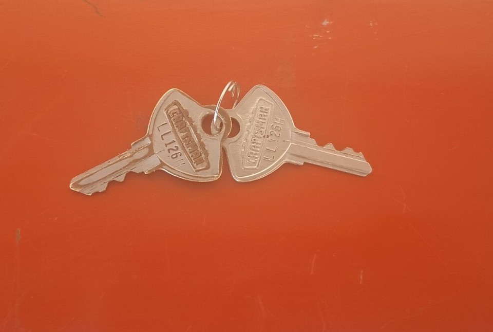 VINTAGE SEARS CRAFTSMAN 26" TWO DRAWER TOOLBOX TOOL CHEST WITH KEYS | eBay