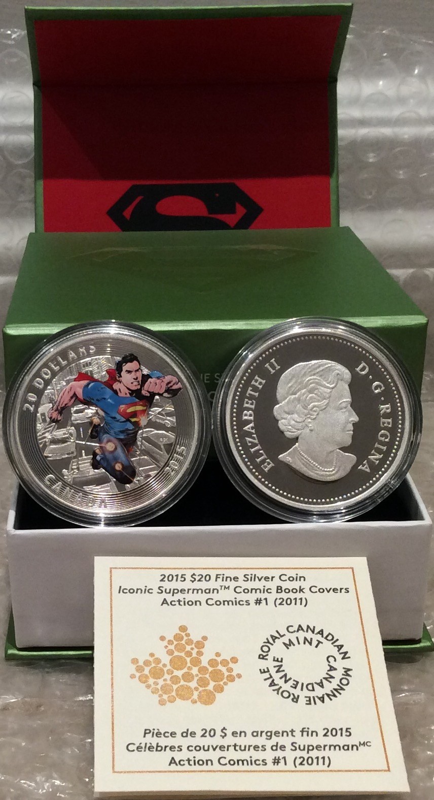 Iconic Superman Comic Book Covers Action Comics#1: 2015 $20 1OZ ...