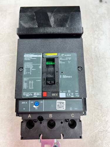 SQUARE D 200A POWERPACT I-LINE CIRCUIT BREAKER 600V 3P W/ 200A TRIP ...