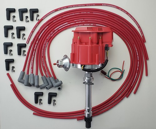 CHEVY SMALL BLOCK 327 350 SUPER CAP HEI DISTRIBUTOR + UNIVERSAL 8.5mm ...