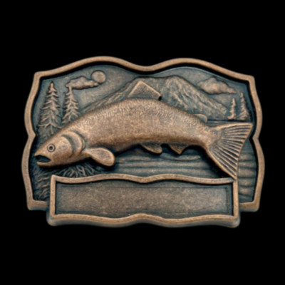 Fish Belt Buckle Fishing Sport Anglers Engravable Fishermen Buckles | eBay