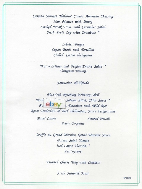 PRINCESS CRUISES SKY PRINCESS 7-31-92 MENU DINNER MICHAEL GOING ART | eBay