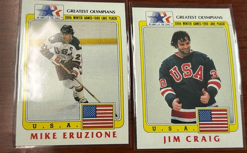 1983 Topps History's Greatest Olympians 36 33 Mike Eruzione & Jim Craig ...