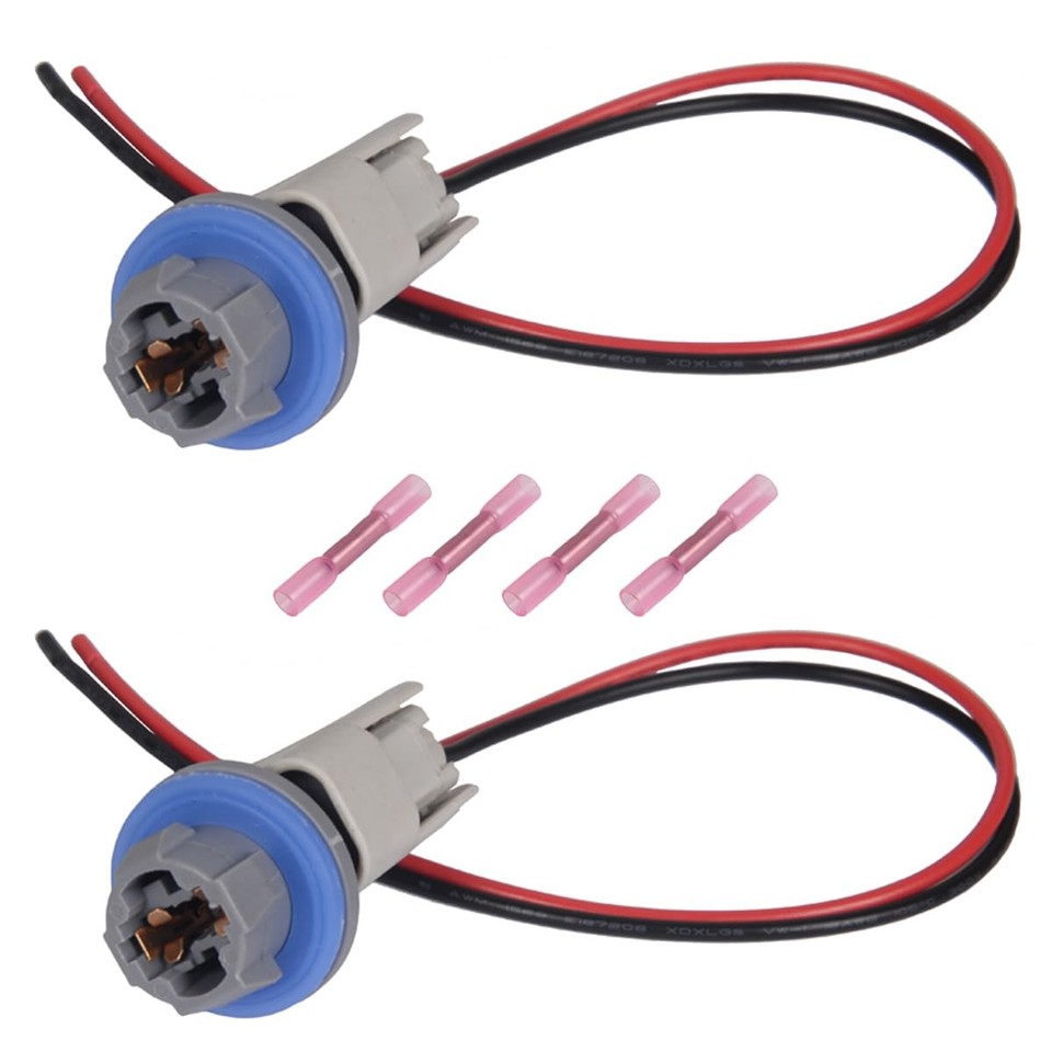 2 Set Rear License Plate Light Lamp Bulb Socket Connector Wiring ...