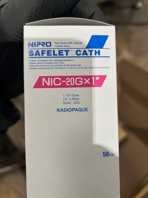 NEW SEALED SAFELET CATH (CATHETER) Peripheral IV Catheter.. 4 50pc ...