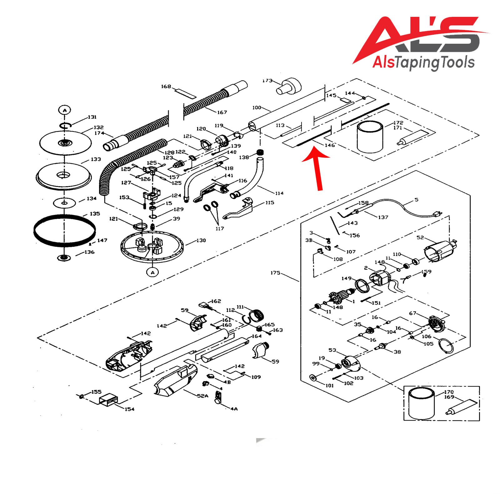 Drive Shaft for PORTER-CABLE Drywall Sander Pc7800 #877728 for sale ...