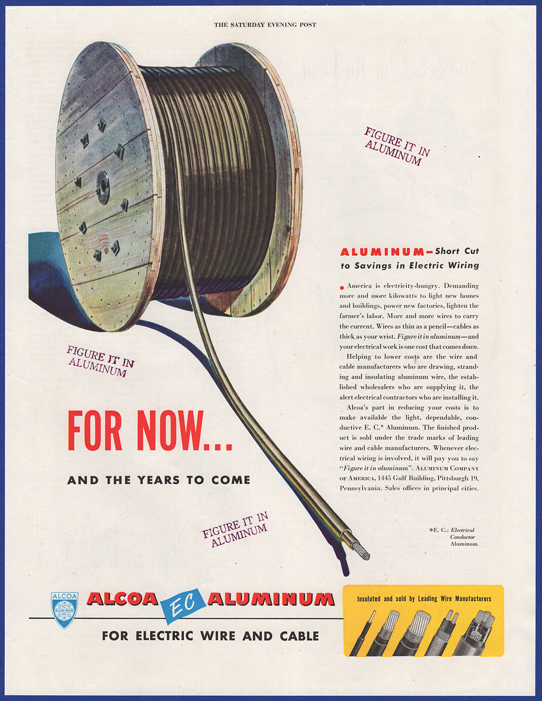 Vintage 1947 ALCOA ALUMINUM For Electric Wire & Cable Ephemera 1940's ...