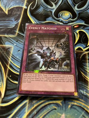 Evenly Matched 1st Edition Prismatic Collector's Rare RA01-EN074 Yu-Gi ...