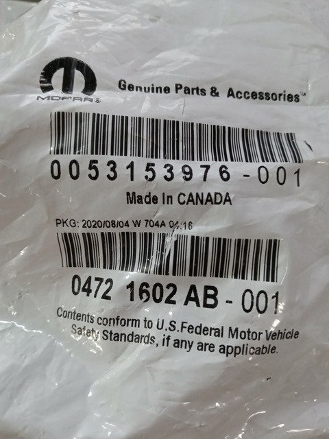 Suspension Strut Mount Bearing-VIN: G Front Mopar 4721602AB for sale ...