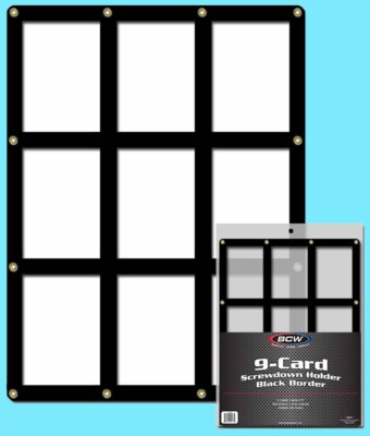 BCW 9-CARD BLACK BORDER FRAME SCREWDOWN HOLDER Sports Wall Display Case ...