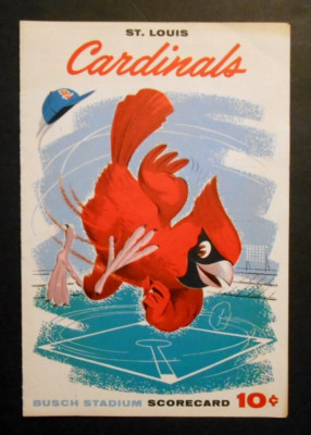 1958 St. Louis Cardinals Chicago Cubs Opening Day Scorecard Tony Taylor ...