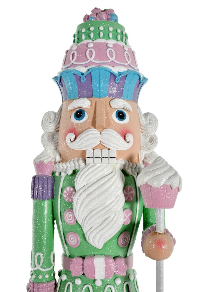 47" Pastel Nutcracker on Candy Cane Base Christmas Decor Statue w ...