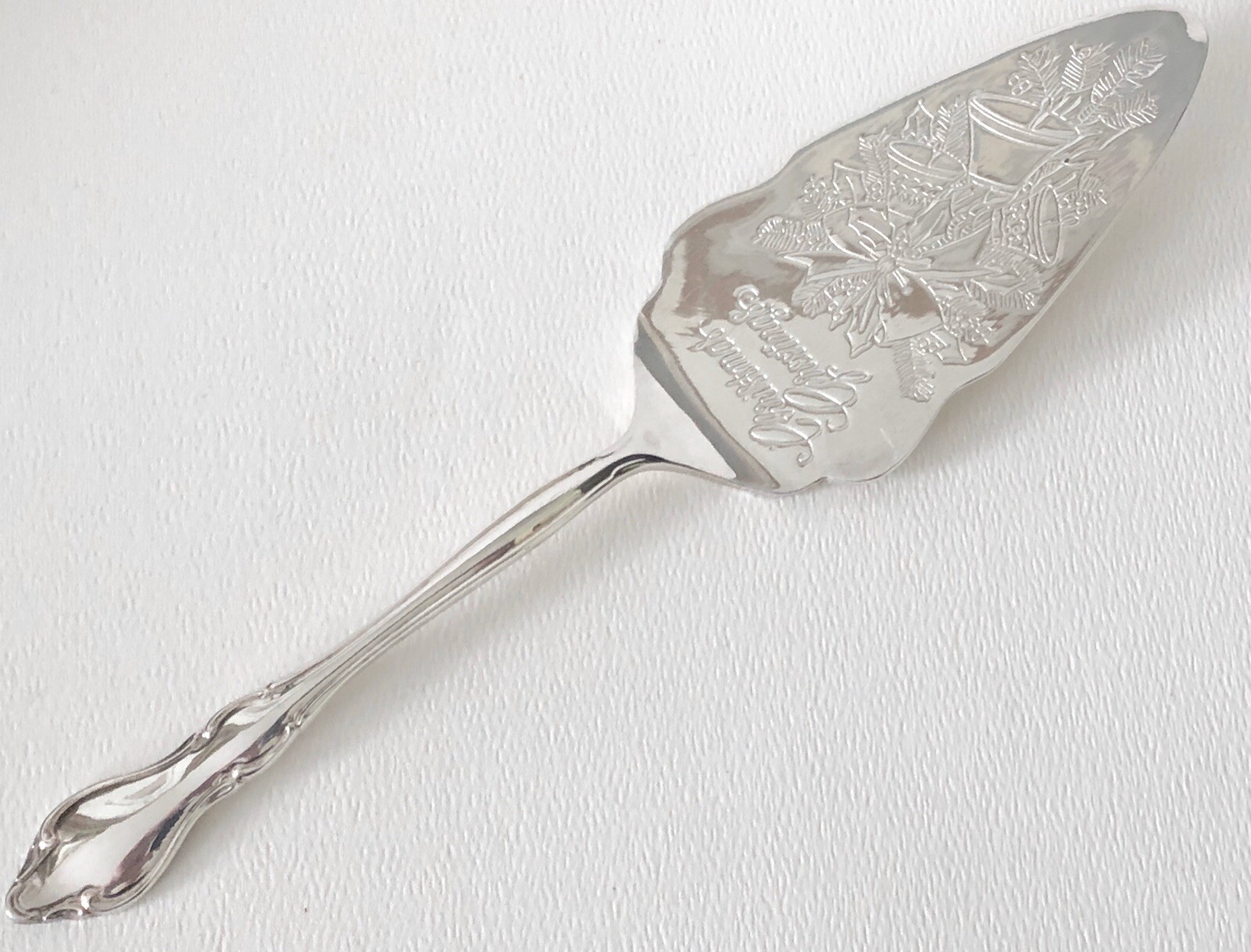 VINTAGE INTERNATIONAL SILVER CHRISTMAS GREETINGS SILVERPLATED PIE ...