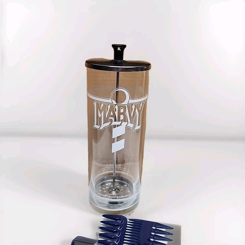 Barber Comb Utensil Disinfectant Germicide Glass Jar / Lid Pull 9"+4 ...