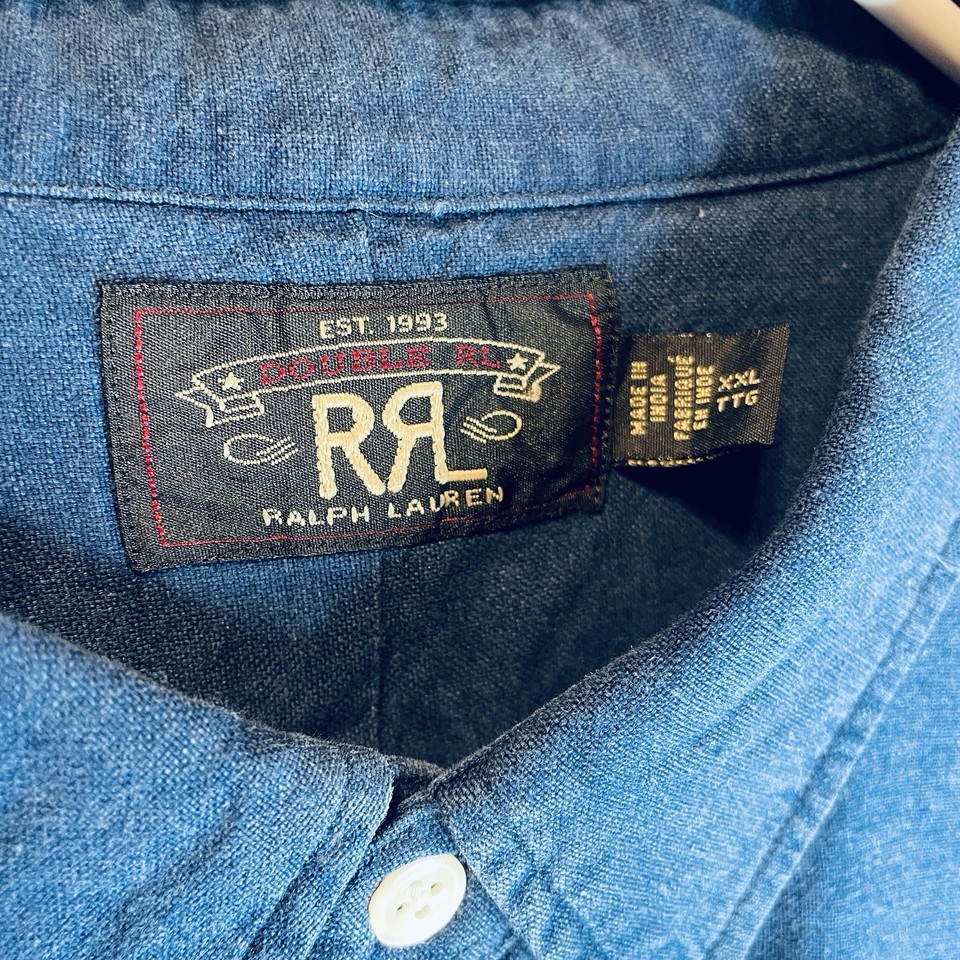 NWOT Polo RRL Double RL Ralph Lauren Button Up Long Sleeve Blue Shirt ...