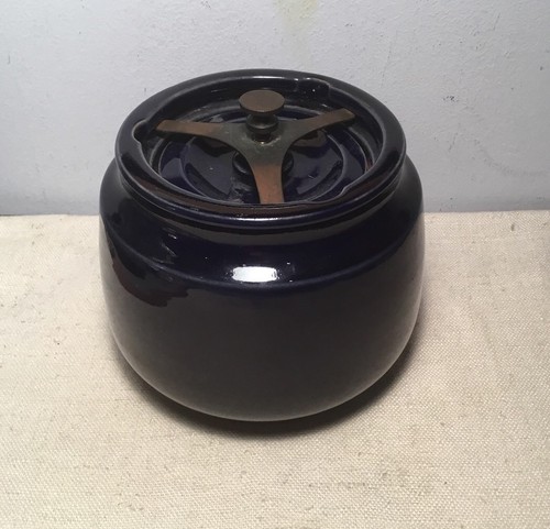 Dunhill England Antique Navy Blue Ceramic Glazed Tobacco Humidor | eBay