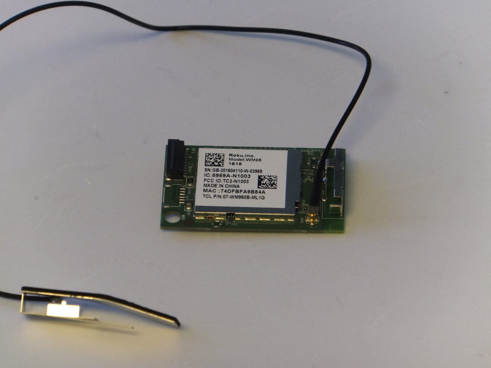 TCL 07-WM950B-ML1G WIFI MODULE FROM 65US5800 65" 4K 120Hz Smart LED ...