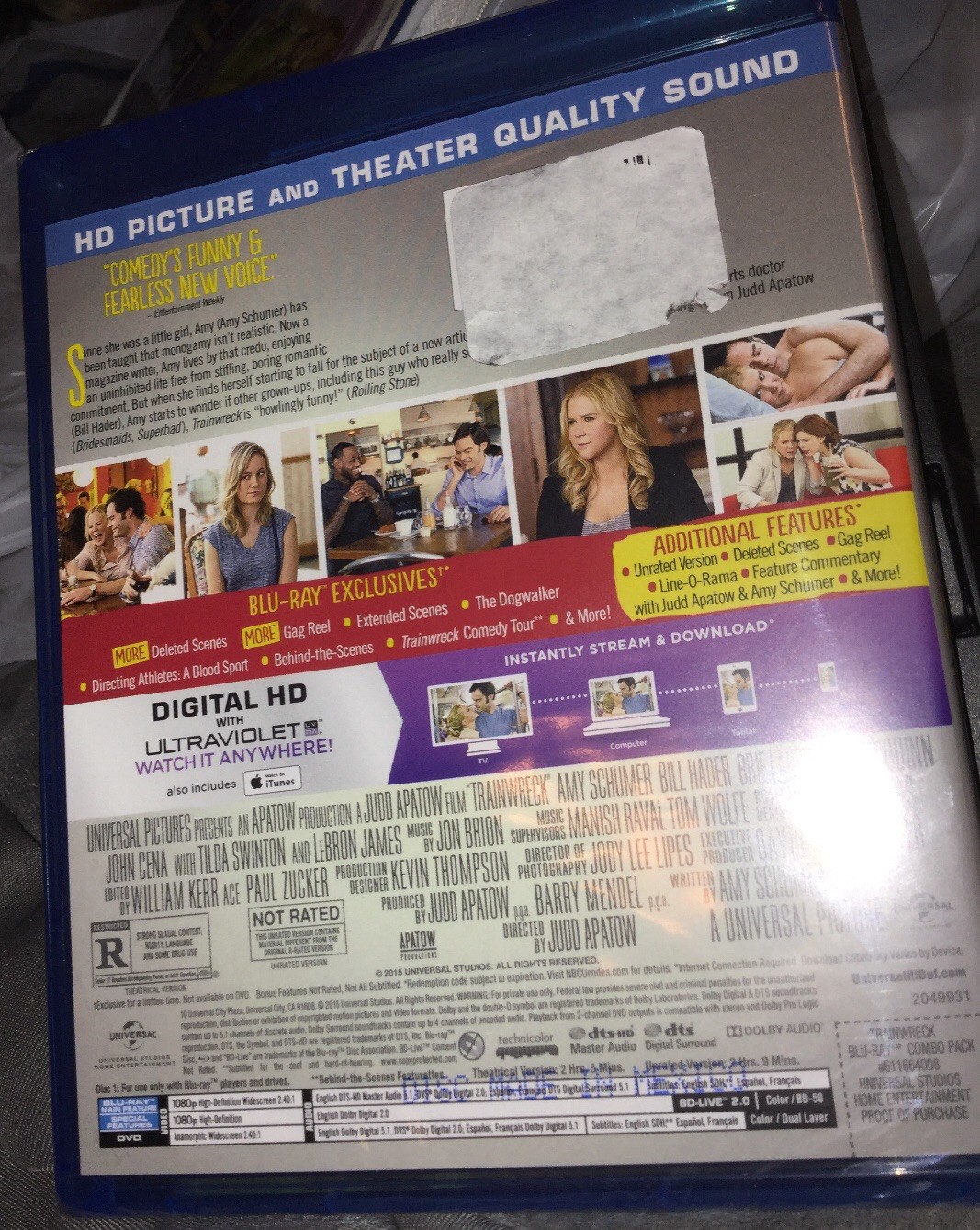 Trainwreck (Blu-ray/DVD, 2015, 2-Disc Set, Includes Digital Copy ...