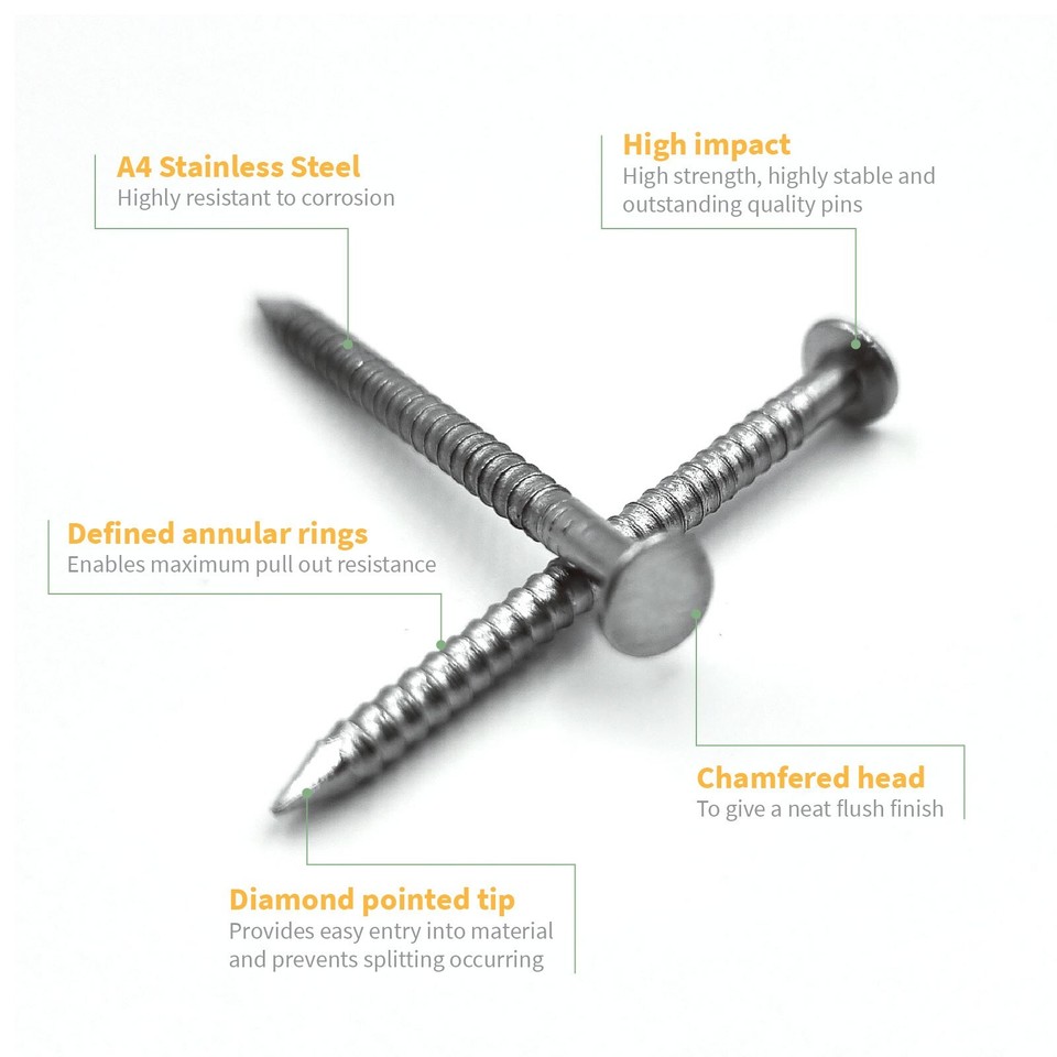 uPVC Cladding Pins Rapierstar StarPin A4 Stainless Steel Shiplap Nails ...