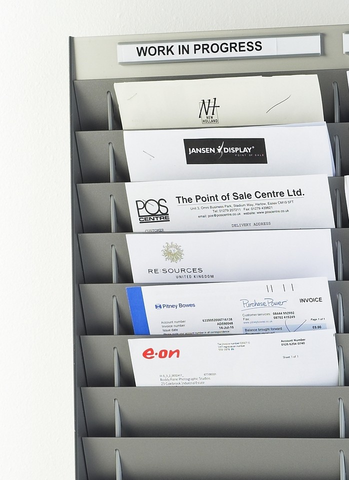 Silver/Grey Workshop Job Card Wall Rack For A4 Portrait Job Cards - 50 ...