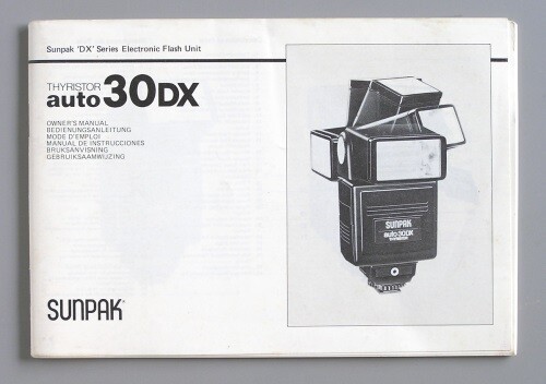 Sunpak Auto 30DX Thyristor Flash Unit Instruction Manual Original | eBay