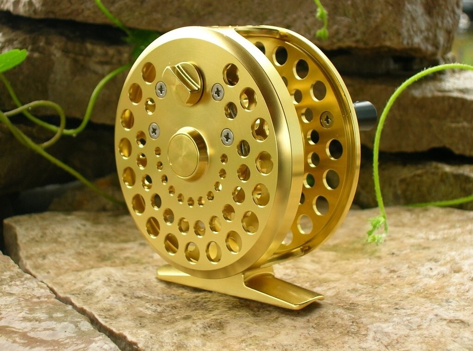 GOLD 2 5/8" Click & Pawl FLY Reel - 2/3wt Size - SMALL ALUMINUM FLY ...