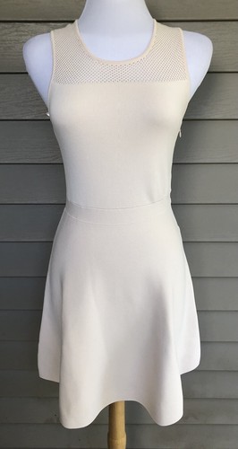 ANN TAYLOR PETITES Cream Knit Dress Size SP See Measurements | eBay