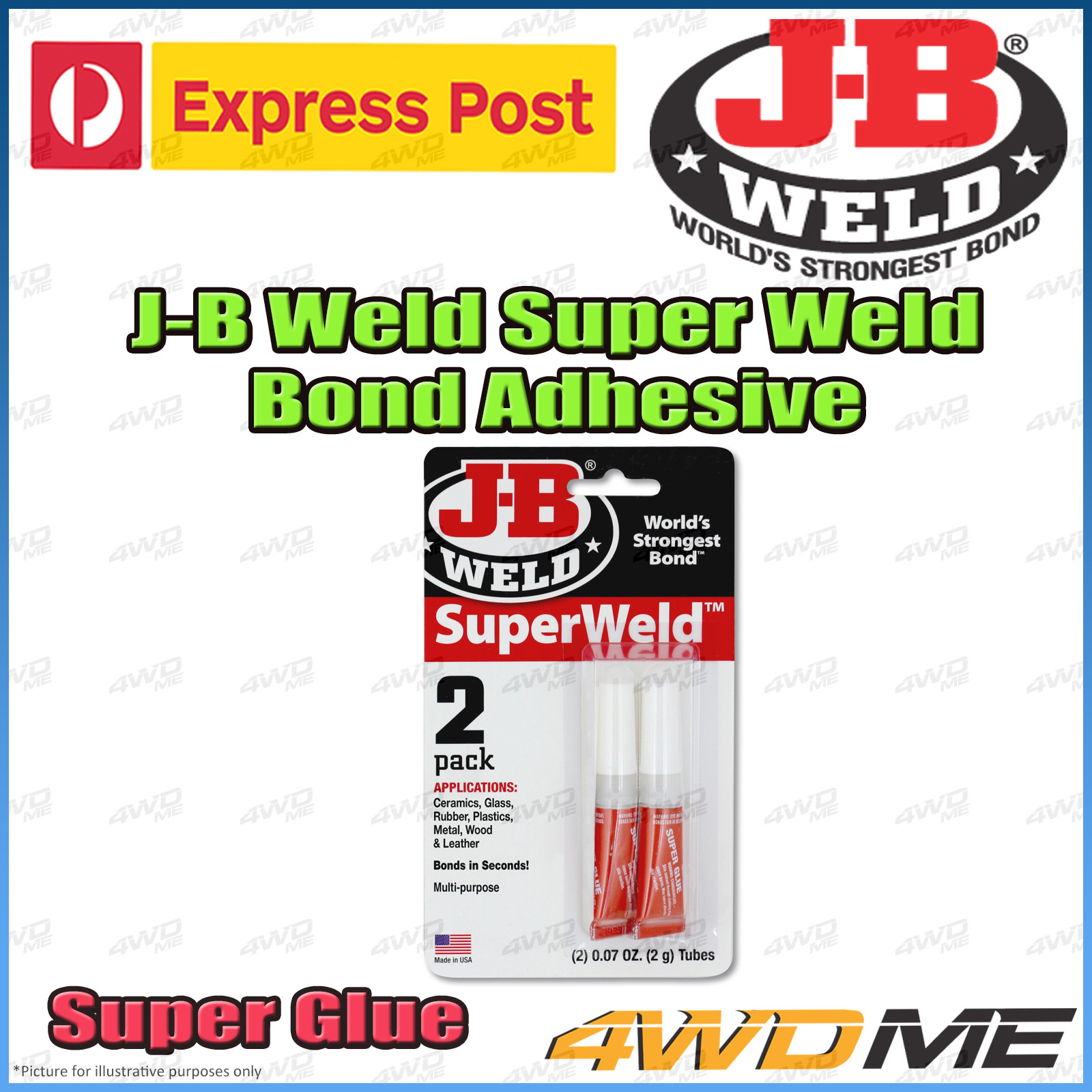 JB Weld Super Weld Super Glue Adhesive Repair Pack Easy to Apply DIY ...