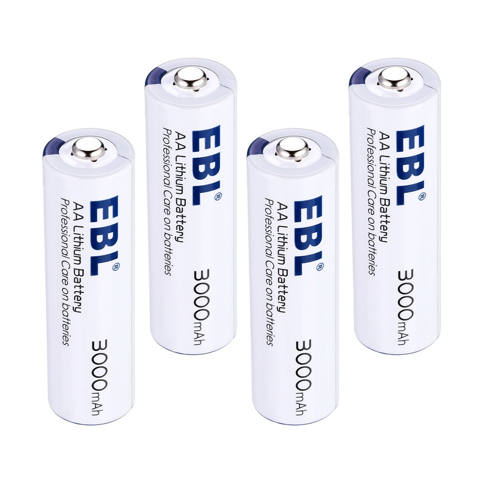 Lot EBL AA AAA 1200/ 3000mAh Lithium Batteries 1.5V Long Lasting + Box ...