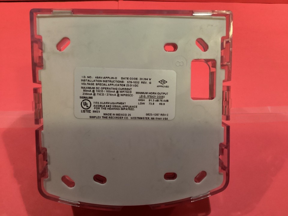 Simplex 49AV-APPLW-O - WITHE HORN STROBE WALL MT WEATHERPROOF | eBay