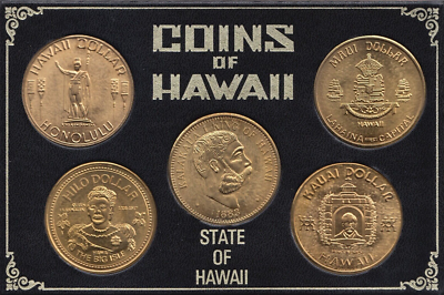 Coins Uncirculated State Of Hawaii 5 x Token Dollar Set Cased 1883 | eBay