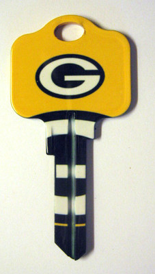 NFL PACKERS BLANK HOUSE KEY FOR 5 PIN KWIKSET KW1 CAN BE PUNCHED TO ...