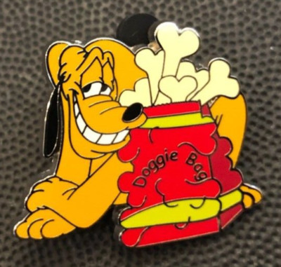 Disney pin 39924 Pluto Red Doggie Bag bones food treat dog food ...