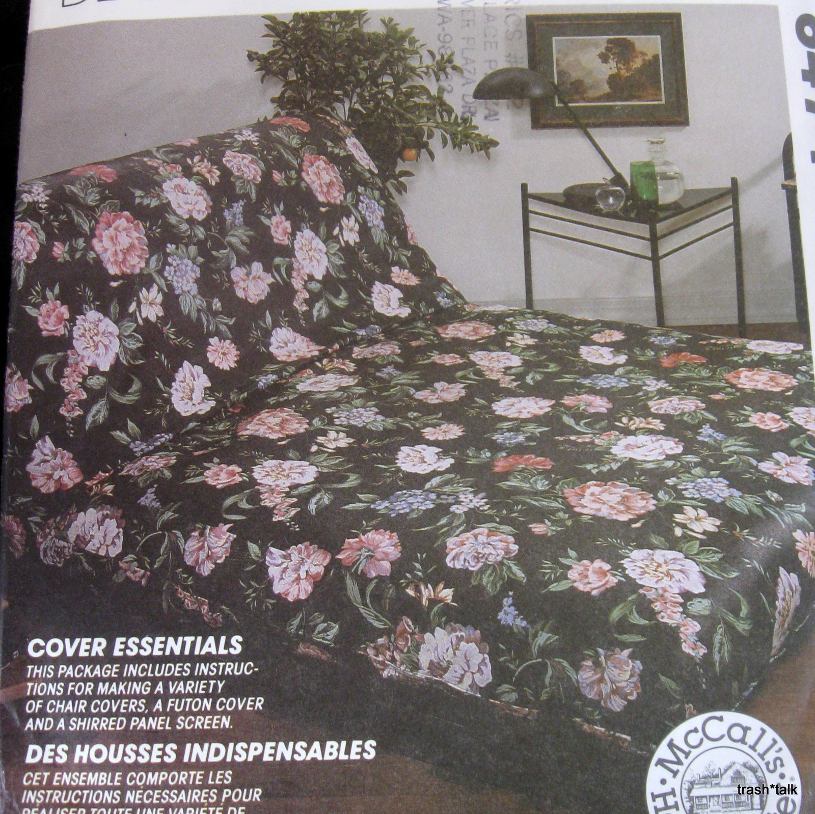 Futon Cover Sewing Pattern chair cover shirred panel screen room ...