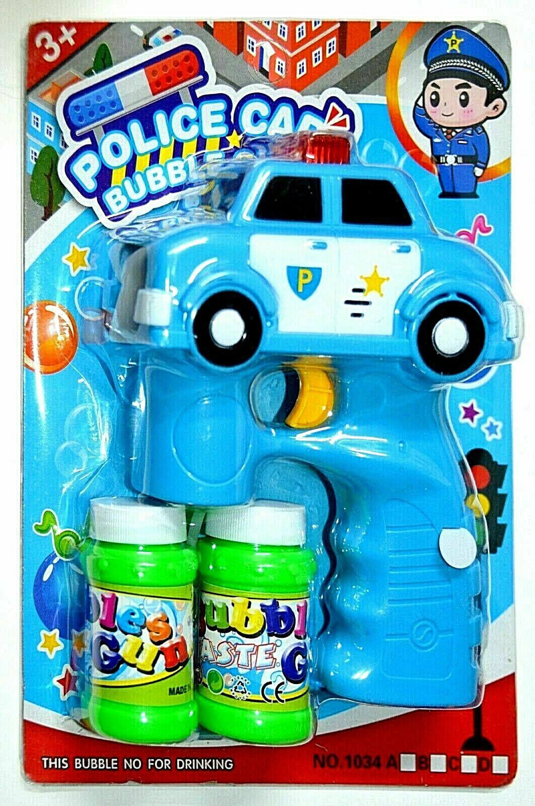 Police Car Bubble Gun Blower Blaster with Flashing LED Lights & Music 2 ...