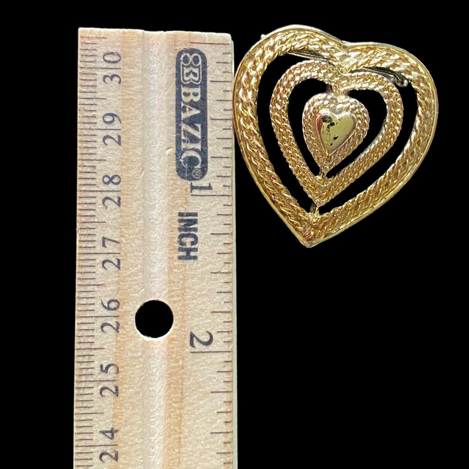 Vintage GERRYS Heart Brooch Pin Gold Tone Open Design | eBay