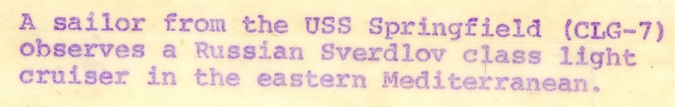 USS Springfield CLG-7 U.S. Navy Cruiser Watching Russian Sverdlov Photo ...