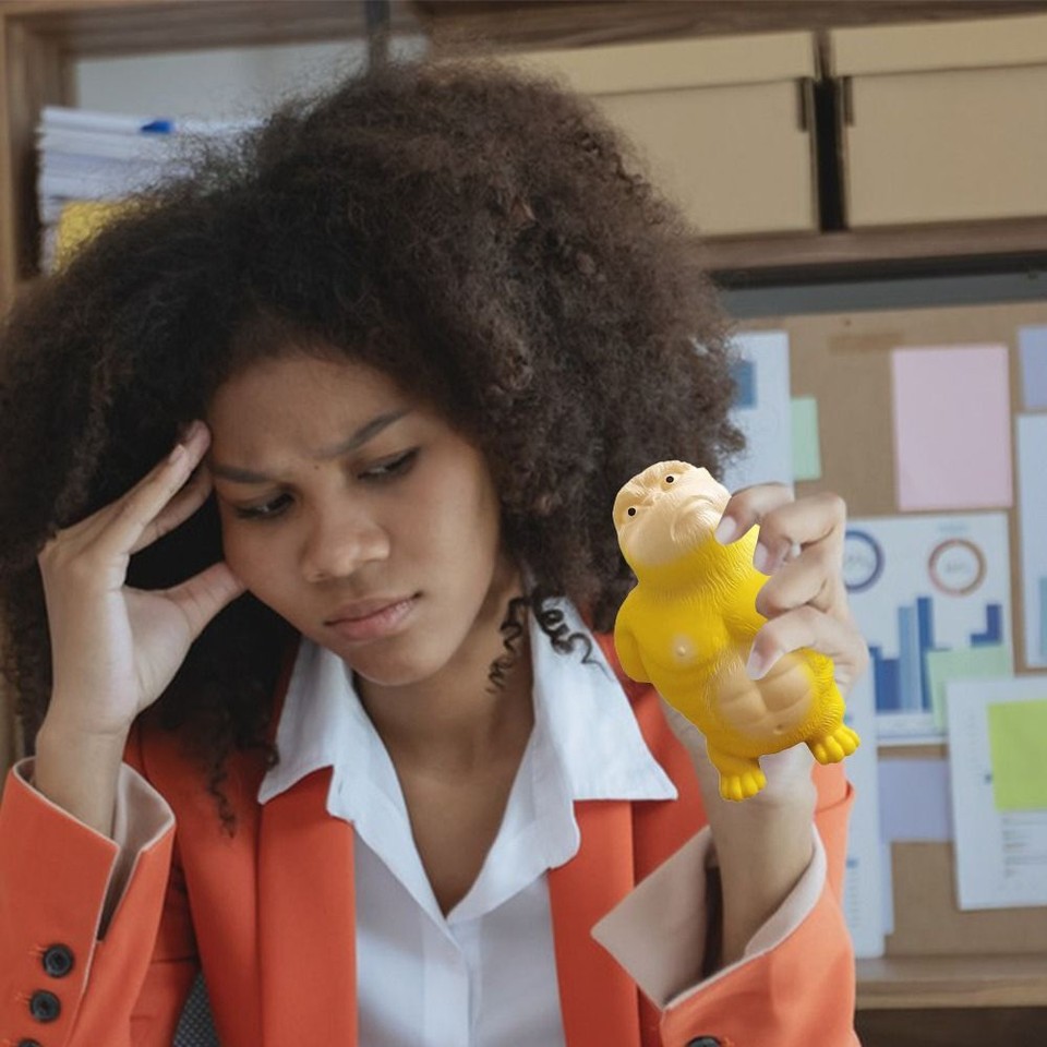 Cartoon Orangutan Squeezing Toys Yellow Gorilla Rebound Toys | eBay